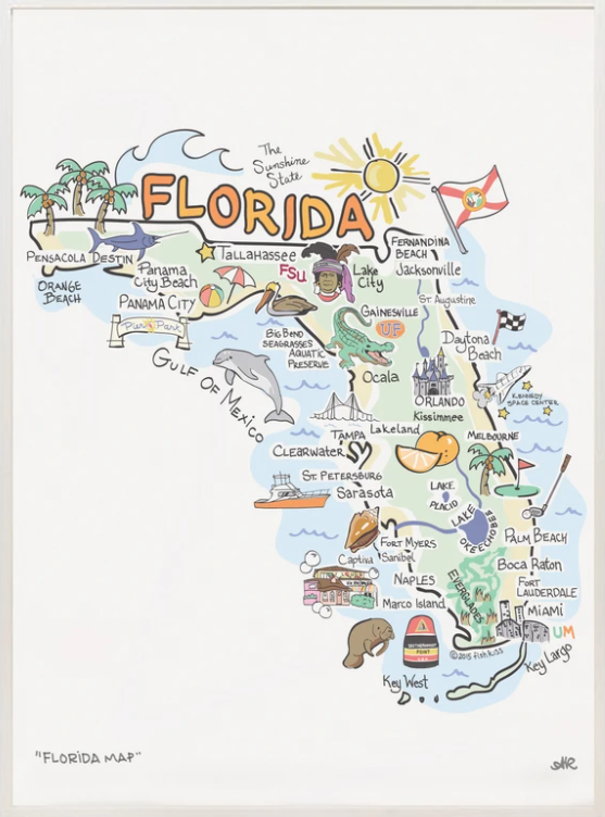 Printable Map Of Florida Ponce De Leon Inlet, Florida Topographical